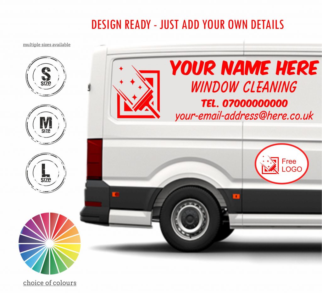 Custom Self-Adhesive Vinyl Sticker Decal "WINDOW CLEANING ...