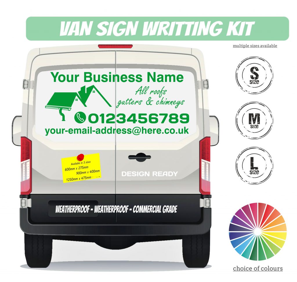 Custom Self-Adhesive Vinyl Sticker Decal "All Roofs Gutters & Chimneys ...